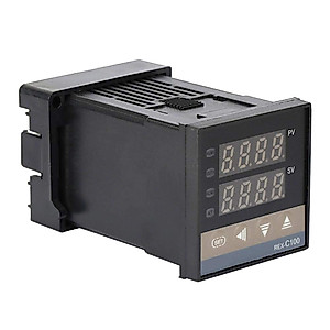 REX-C100 Temperature Controller, REX-C100FK02-M*an PID Digital Temperature Controller Relay Output Thermostat AC 250V Temperature Control Switch
