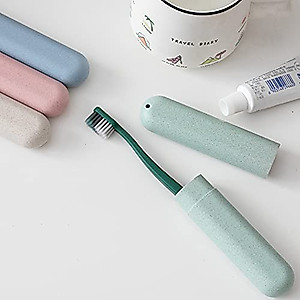 LOVEWEE 2 Pcs Travel Toothbrush Case Box Plastic Portable Toothbrush Holder for Travel, Business, Home, Camping, School (Yellow)