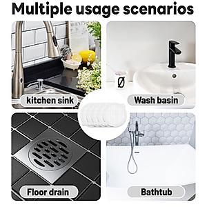 ASTIMESA 25 Pack Disposable Shower Drain Hair Catcher,4.3 Inch Mesh Sticker Drain Cover, Adhesive Hair Stopper Collector Trap,Floor Strainer for Bathroom Bathtub Kitchen Sink (25)