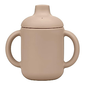 Mintlyfe Baby Sippy Cup, Silicone Trainer Cup Toddler for Boys and Girls, Unbreakable, Spill Proof and Two Handle Learner Cup Sippy Cup for Toddlers, 4oz (Natural)