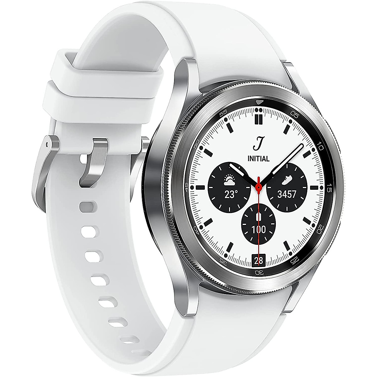 SAMSUNG Galaxy Watch 4 Classic 42mm Smartwatch with ECG Monitor Tracker for Health, Fitness, Running, Sleep Cycles, GPS Fall Detection, Bluetooth, US Version, Silver