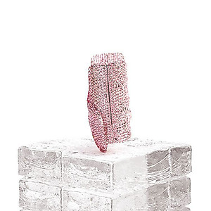 DEBIMY Ladies Pretty Bowknot Clutch Purse Sparkly Rhinestone Crystal Evening Bag Wedding Party Handbag Wallet Pink Silver