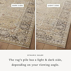 Magnolia Home by Joanna Gaines x Loloi Millie Collection MIE-03 Gold / Charcoal 2'-3" x 3'-10" Accent Rug
