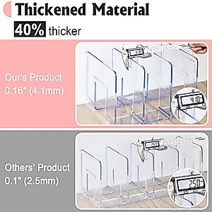 Vowcarol Book Organizer Clear File Sorter, Large Slot Acrylic Desk Organizer, Desktop File Folder Holder Organizer, Office Storage Stand Rack for Book, Envelopes, Mail, Document - 2 Pack