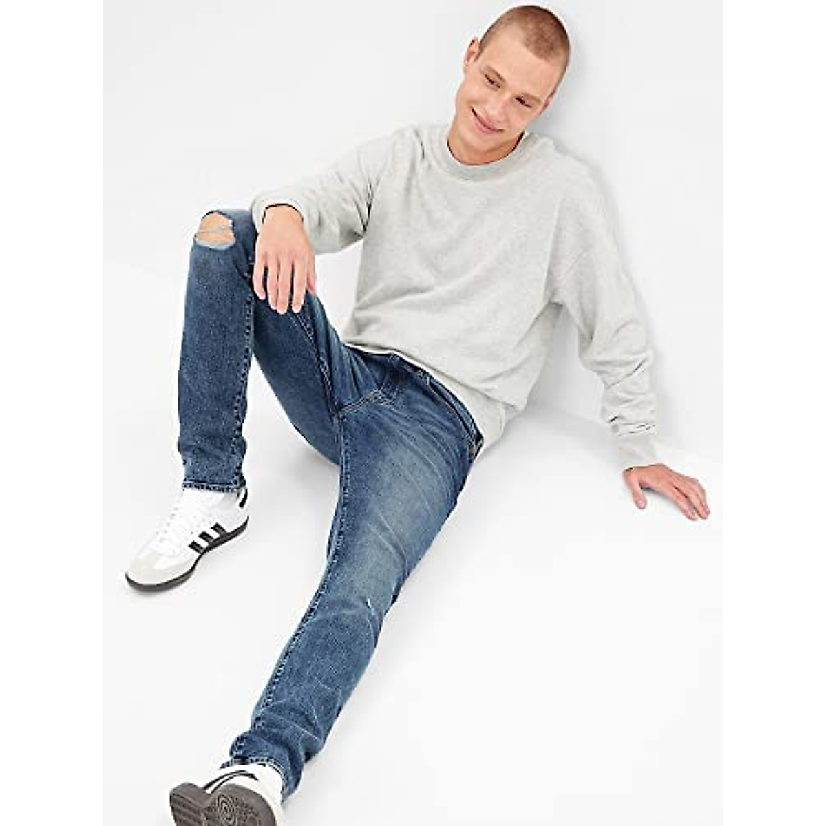 GAP Mens Skinny Fit Jeans, Medium Destroy, 38W x 32L US