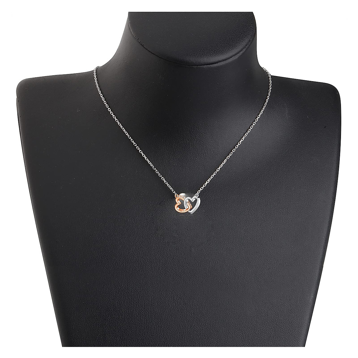 LQRI Godmother Necklace To My Godmother Gift Christian Jewelry Two Connected Heart Necklace Gift from Goddaughter Godson (godmother necklace)