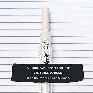 SAKURA SumoGrip Pencil with Comfort Grip - 0.7 mm Ergonomic Mechanical Pencil - Clear Gray