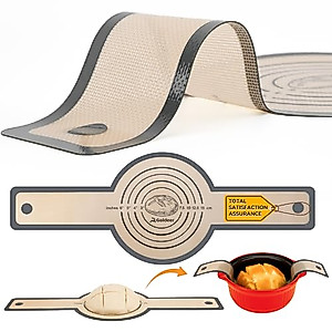Silicone Bread Sling for Dutch Oven- Double Thickness Platinum Silicone –Reusable Non-Stick & Easy Clean Silicone Bread Baking Mat with Extra Long Handles, Easy and Stable to Transfer Sourdough Bread