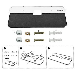 2 Pcs 10" Acrylic Wall Shelf Speaker Stand with Rubbery Surface, Solid Nursery Kids Wall Bookshelf, Invisible Spice Rack, Display Floating Corner Shelf with Cable Clips for Speaker, Webcam, Switch
