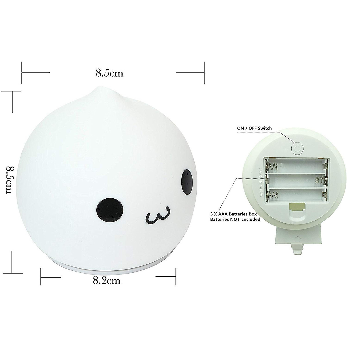 Jhua Dumpling Night Light, Silicone Nursery Nightlight, Cute LED Sleep Lamp, 7-Color Breathing Dual Light Modes, Sensitive Tap Control Gifts for Baby Adults Bedroom