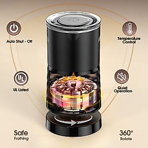 AllToU Milk Frother and Steamer, 4-in-1 Electric Milk Steamer, 350ml Automatic Hot and Cold Foam Maker and Milk Warmer for Coffee Latte, Cappuccinos, Macchiato