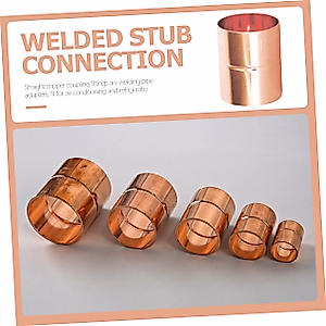 Angoily 15 Pcs Copper Air Conditioning Copper Tube Straight Connector Tubing Coupling Copper Coupling Brass Pushfit Fittings Straight Coupling Brass Fittings Isometric Copper Fittings