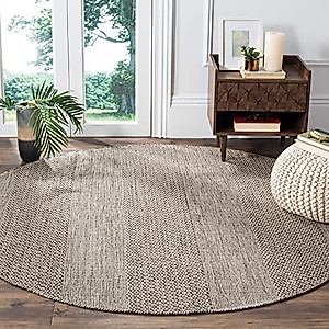 SAFAVIEH Montauk Collection Area Rug - 9' x 12', Ivory & Anthracite, Handmade Flat Weave Boho Farmhouse Cotton Tassel Fringe, Ideal for High Traffic Areas in Living Room, Bedroom (MTK330N)