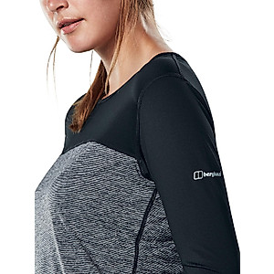 Berghaus Ladies Voyager Long Sleeve Crew Top Carbon Marl/Jet Black 12