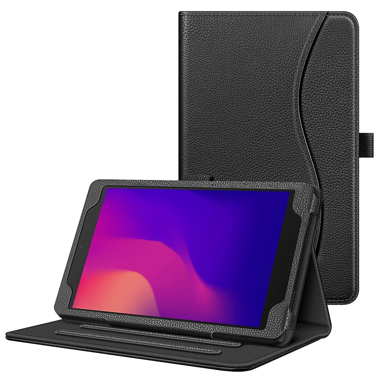 Fintie Case for Alcatel Joy Tab 2 (9032Z) / TCL Tab 8 (9038s) Tablet - [Hands Free] Multiple Angle Viewing Folio Stand Cover with Pocket (Black)