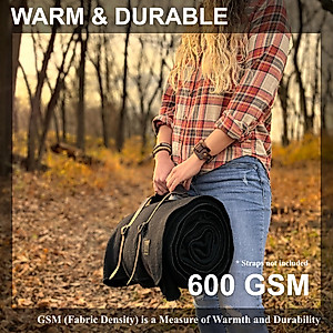 EKTOS 100% Wool Blanket, 90" x 66", Washable Wool Blanket, Survival Blankets Extreme Cold (Black, Twin Size)