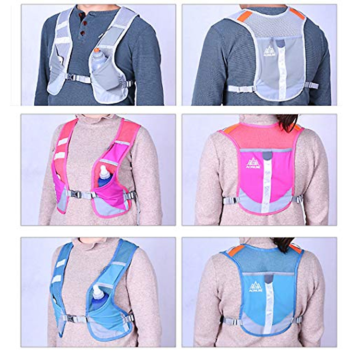 AONIJIE Men Women Ultralight Running Vest Pack Reflective Breathable Hydration Backpack for Hiking Camping Marathon Cycling Race (Green)