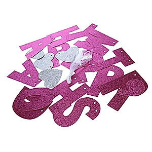 BinaryABC Happy Mother's Day Banner,Mother's Day Decorations,Mother's Birthday Banner(Rose Red)