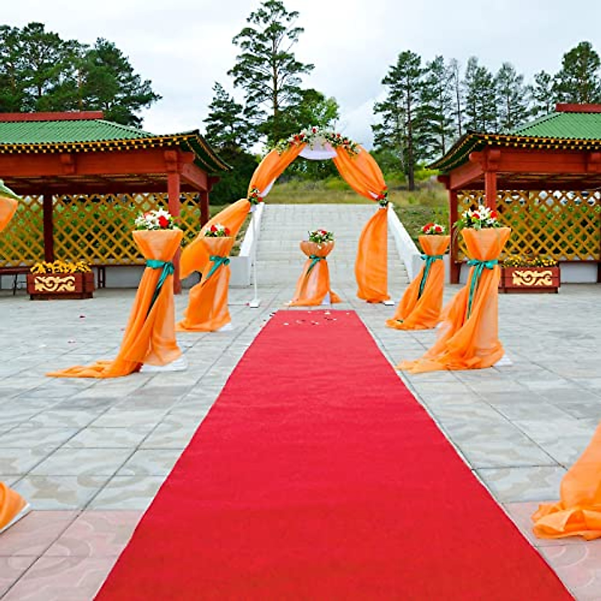 3 x 100 ft Red Carpet Runner for Party Decorations, Special Events, Weddings (40gsm Thickness)