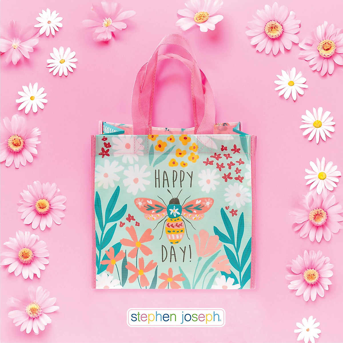 Stephen Joseph, Medium Recycled Gift Bag with Handles, Kids,Reusable Birthday Party ,Shopping Bag