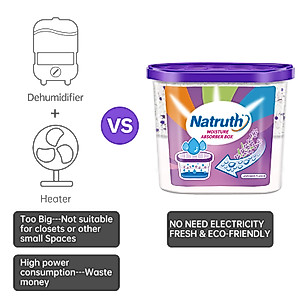 NATRUTH Activated Charcoal ,Moisture Absorber boxes 500mL (3 Packs), Closet Dehumidifier, Eradicate Odor，Moisture Absorber, Dehumidifier for Closet ,Bathrooms, Kitchen & Study, Boats,RVs and More (3)