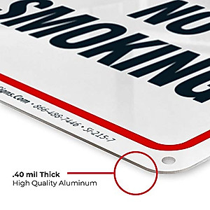 Sigo Signs - No Smoking Metal Sign, (4 Pack) 10x7 Inches, Rust Free .040 Aluminum, Fade Resistant, Made in USA