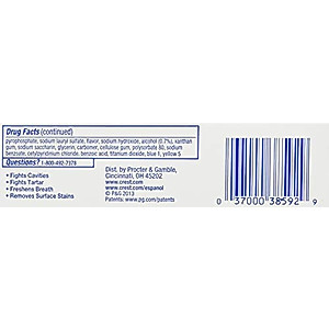 Crest Complete Whitening Plus Scope Minty Fresh Toothpaste, Travel Size, TSA Approved, 0.85 Ounce (Pack of 12)