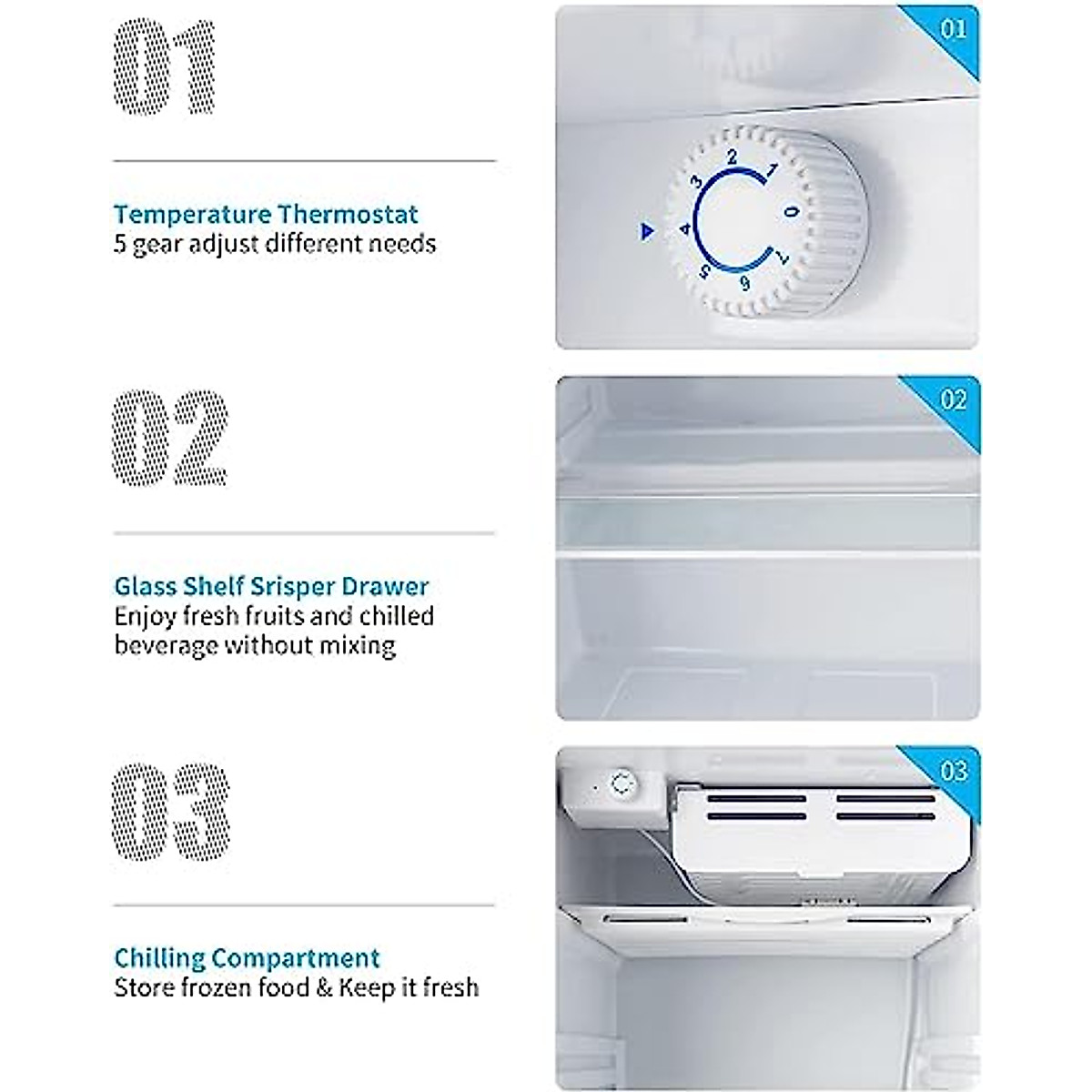 Anpuce 4.5 Cu. Ft Compact Refrigerator-Mini fridge Upright Freezers for Dorm, Garage, Camper, Basement, or Office, Single Door Black