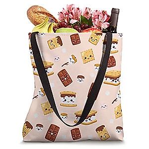 Kawaii Marshmallow S'mores Pattern Tote Bag