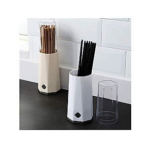 Hemoton Toothbrush Holder Chopsticks Silverware Spoons Utensil Stand Holder Tableware Storage Holder with Lid Fork Spoon Holder Flatware Holder Drying Rack Dishes - Storage Rack