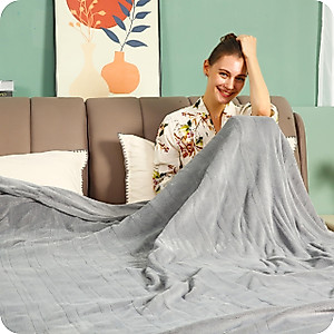 Electric Heated Blanket 72"x84" Full Size with 4 Heating Levels and 10 Hours Auto-Off Large Oversized Heating Blanket with Soft Plush Fabric for Bedding - Gray