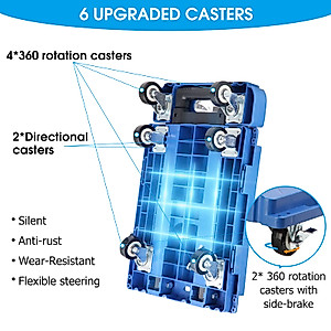 Nefish Hand Truck Foldable with 6 Wheels, Push Cart Dolly for Moving Heavy Duty 330 Lbs Capacity, Upgraded Connectable Design, Portable Folding Luggage Cart Lightweight & Compact /2 Bungee Cords