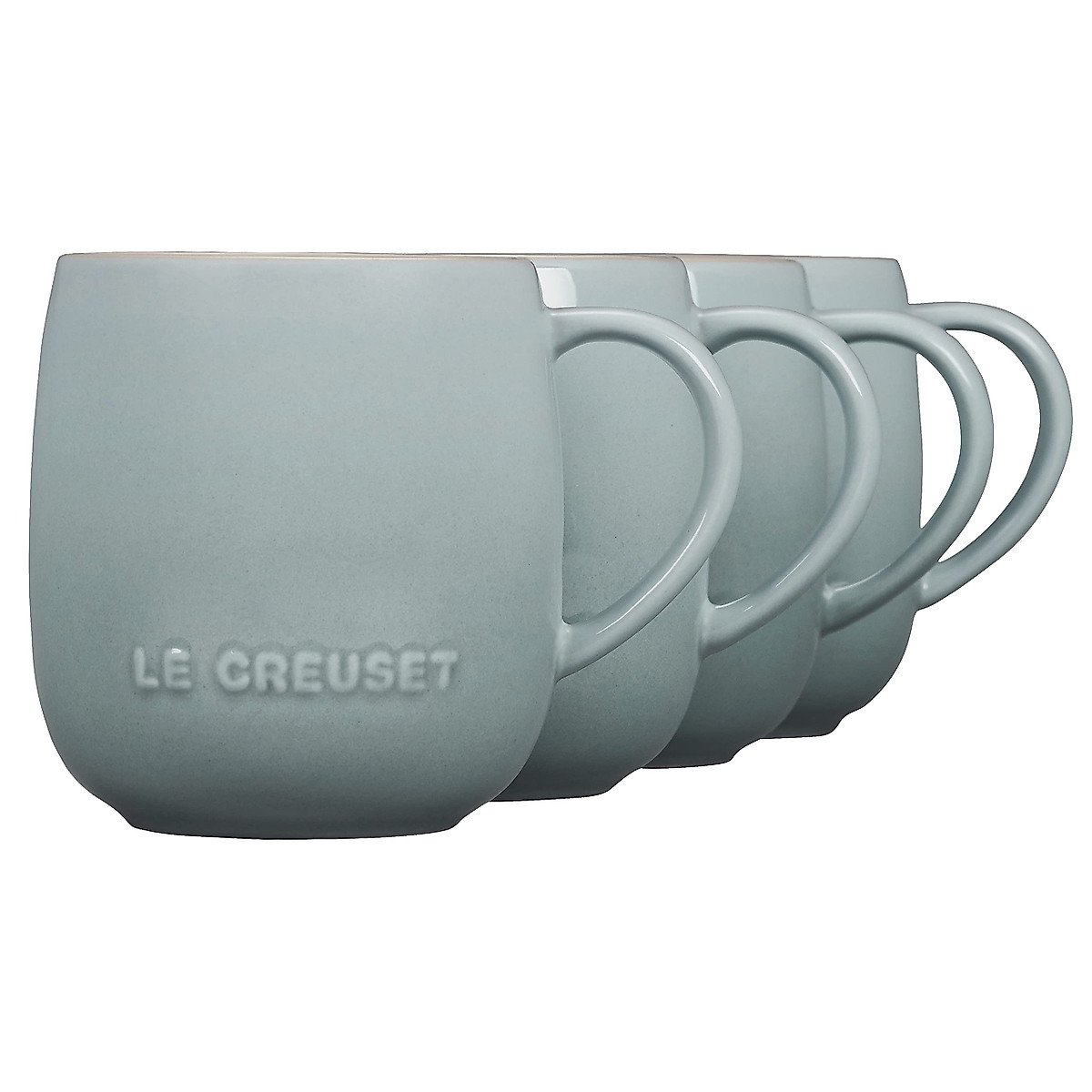 Le Creuset Stoneware Set of 4 Heritage Mugs, 13 oz. each, Sea Salt