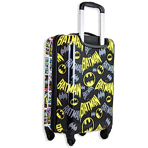 Fast Forward Batman Luggage for Boys, 20 Inches Hard-Sided Tween Spinner Suitcase for Toddlers, Kids Carry-On Travel Trolley, Kids Carry-On Luggage with Wheels