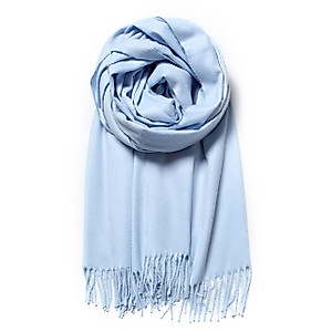 Cindy & Wendy Large Soft Cashmere Silky Pashmina Solid Shawl Wrap Scarf for Women