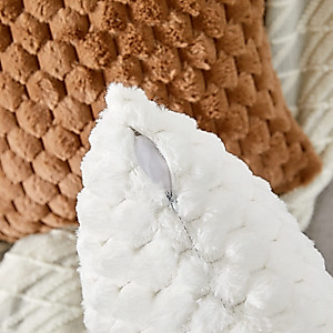 Yaertun Pack of 2 Super Soft Cozy Decorative Throw pillow covers Fuzzy Plush Faux Fur Luxury Cushion Cover Pillowcase for Sofa Couch Bed Livingroom 26x26 Inch White