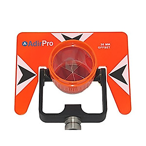 AdirPro All-Metal Single Tilt Prism- Fits All 0/-30mm Offset Total Stations Surveying Tool With Case Soft Bag, Ideal as Land Surveying Equipment, Orange