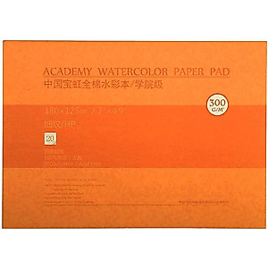 MEEDEN 5X7" Watercolor Paper Block, 20 Sheets (140lb/300gsm), Smooth Surface 100% Cotton, Hot Press, Acid-Free Art Paper for Painting & Drawing, Wet, Mixed Media