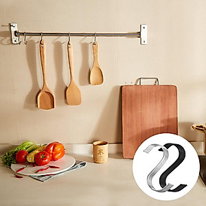 60 Pack S Hooks for Hanging: 3 Size S Hooks Heavy Duty Black 2.7/3.5/4.7 inches