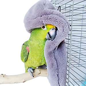 Xungieto Comfortable Fleece Bird Blanket for Cage, Cozy Corner for Parrot Cage Warm Bird Bed in Birdcage Cuddle Nest Hanging Bird Toys