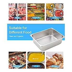 ZeroPone Hotel Pan 4" Deep Steam Table Pan 6 Pack 1/2 Size 12.8"L x 10.4"W Hotel Pan 22 Gauge Stainless Steel Anti Jam Steam Table Pan