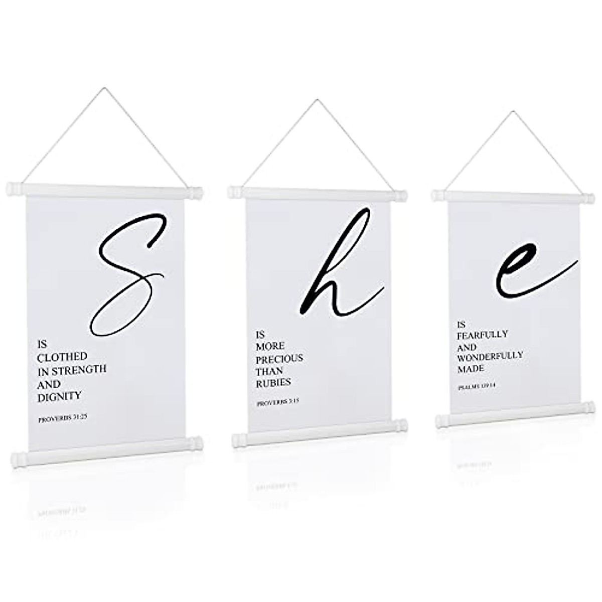 3 Pieces Woman Art Bible Verses Inspirational Quotes Saying Christian Wall Art Christian Framed Art with Verse Proverbs 3:15 Motivational Quotes for Nursery Home Office Decor, 7.9 x 11.8 Inches