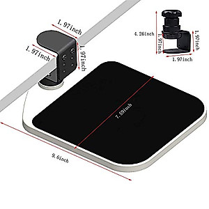 FUZADEL Mouse Platform Clamp On Under Desk Adjustable Mouse Tray Mount Swivel Mouse Tray Wrist Rest Rotating 360 Degree