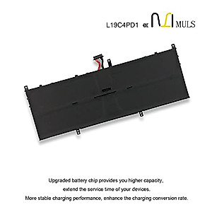MULS L19C4PD1 L19M4PD1 60Wh Laptop Battery Compatible with Lenovo Yoga 6-13ARE05 6-13ALC6 C640-13IML C640-13IML LTE L19L4PD1 5B10U65275 2ICP5/44/1282 Notebook Battery 4-Cell 7.68V 7820mAh