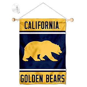 College Flags & Banners Co. Cal Berkeley Golden Bears Window Wall Banner Hanging Flag with Suction Cup