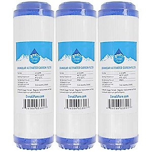 3-Pack Replacement for Compatible with GE GX1S01R Granular Activated Carbon Filter - Universal 10-inch Cartridge Compatible with GE SINGLE STAGE DRINKING WATER FILTRATION UNIT - Denali Pure Brand