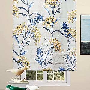 Artdix Roman Shades for Windows, Floral Blackout Cordless Roman Shades for Farmhouse, Doors, Kitchen Windows, Easy to Install