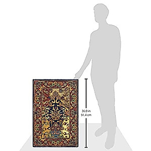 SAFAVIEH Heritage Collection 2' x 3' Multi / Burgundy HG911A Handmade Traditional Oriental Premium Wool Accent Rug