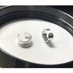 Wide Silver Ear Cuff Smooth - Sterling Silver Adjustable No Piercing Ear Cuff - Minimalist Ear Cuff