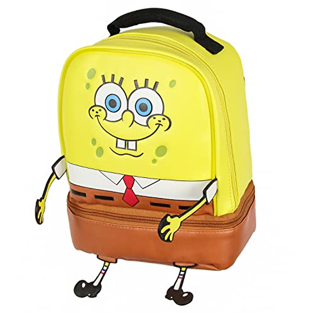 INTIMO Nickelodeon SpongeBob SquarePants Character Face Dual Compartment Lunch Box Bag
